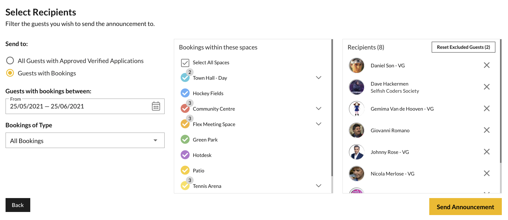 How to send a Host Announcement