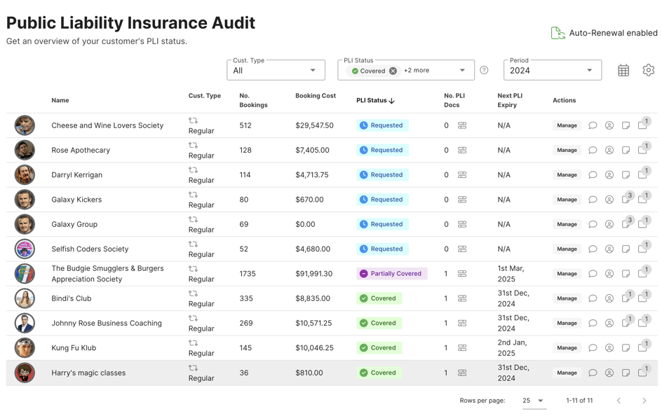 Public Liability Insurance Document Management